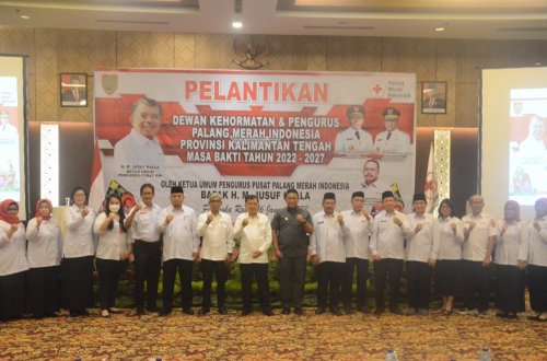 Setda Prov Kalteng - Sekda Nuryakin Dilantik Sebagai Ketua PMI Kalteng oleh Ketua Umum Jusuf Kalla