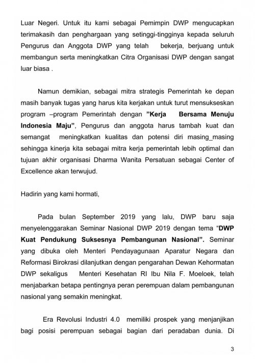 Setda Prov Kalteng - Selamat Hari Ulang Tahun ke-20 Dharma Wanita Persatuan